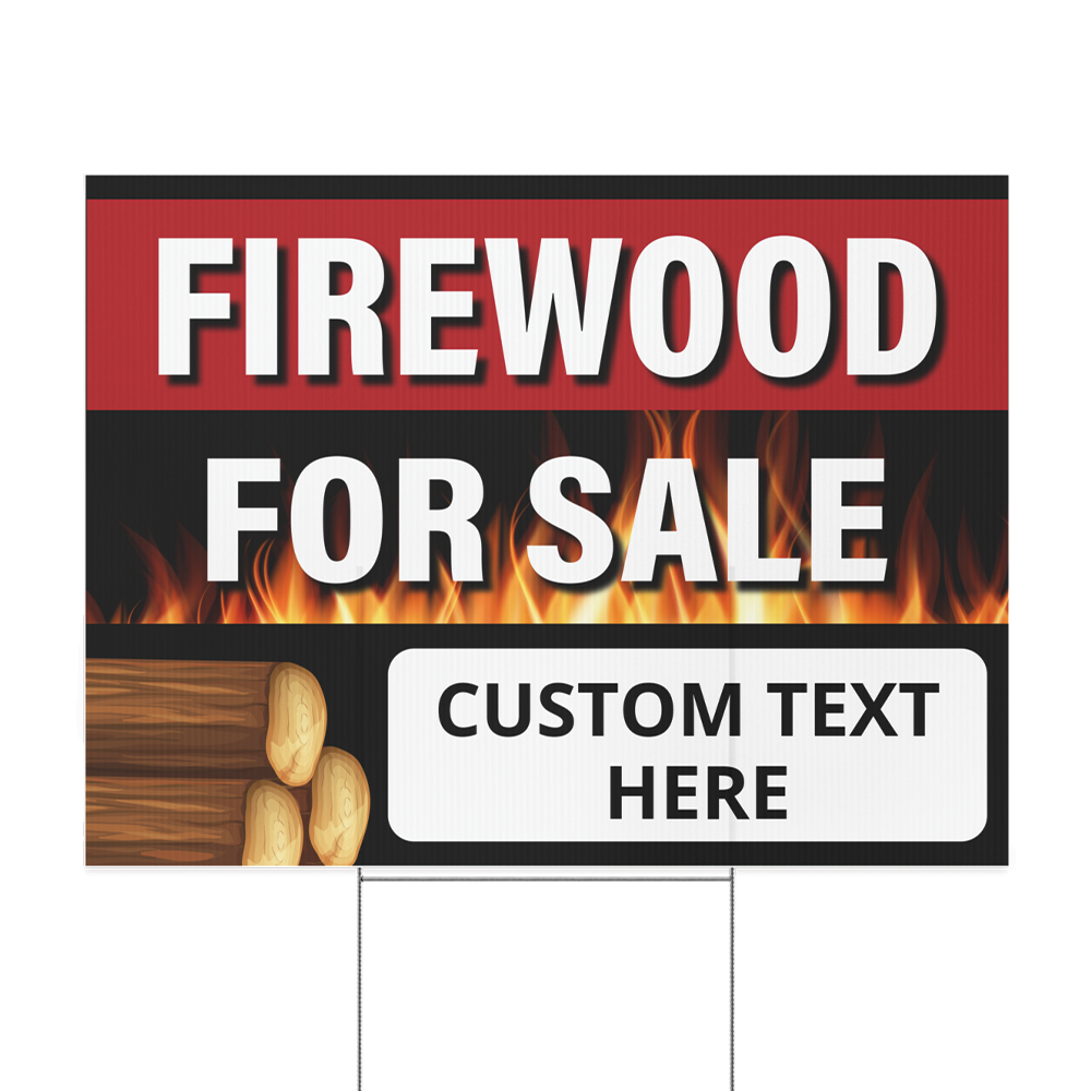 Firewood for Sale Yard Sign 24x18 – Legit Fast Printing